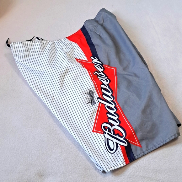 Anheuser Busch | Swim | Budweiser Mens Swim Trunks Size 36 Red Blue ...